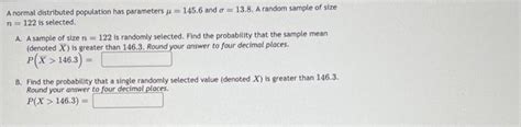 solved a normal distributed population has parameters