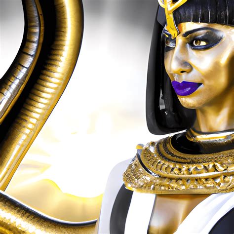 Royal Black Egyptian Goddess With Cobra Serpent And Gold Python Tail