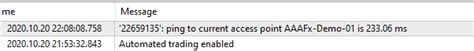 Ping Time On Mql Vps To Demo Account Is 23306ms Demo Account
