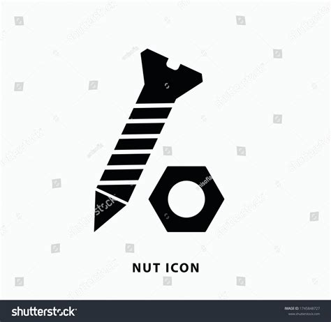Vektor Stok Nuts Bolt Icon Vector Logo Design Tanpa Royalti 1745848727 Shutterstock