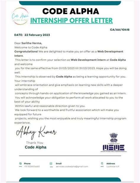 Saritha Verma On Linkedin Webdevelopment Opportunity Intern