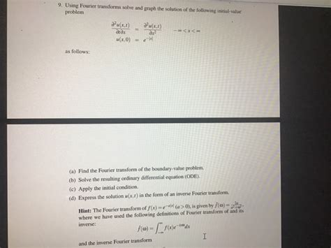solved 9 using fourier transforms solve and graph the