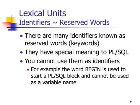 Ppt Plsql Basics Lexical Units And Variable Declarations Powerpoint
