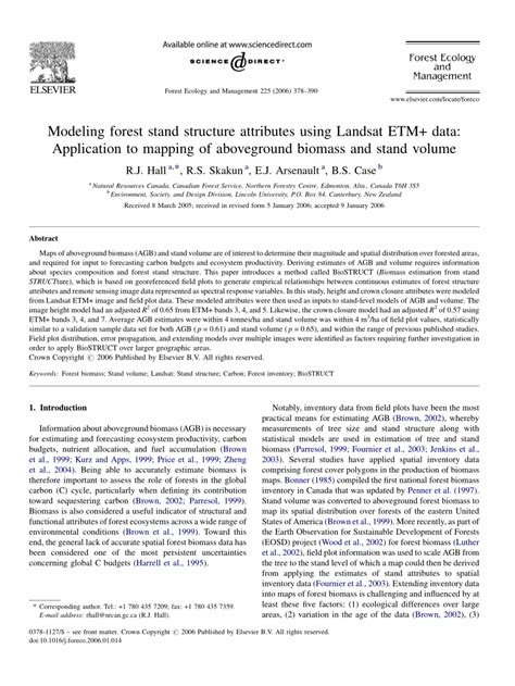 Pdf Modeling Forest Stand Structure Attributes Using Landsat Etm