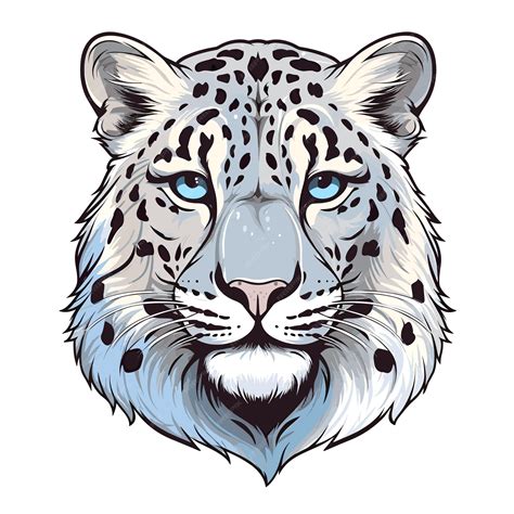 Premium Vector Hand Drawn Solid Color Snow Leopard Illustration