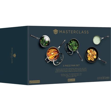 Masterclass 5 Piece Deluxe Stainless Steel Cookware Set