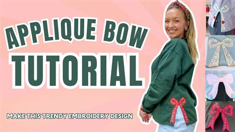 How To Embroider A Trendy Side Bow Applique Onto A Sweatshirt Step By