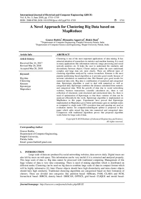 pdf a novel approach for clustering big data based on mapreduce