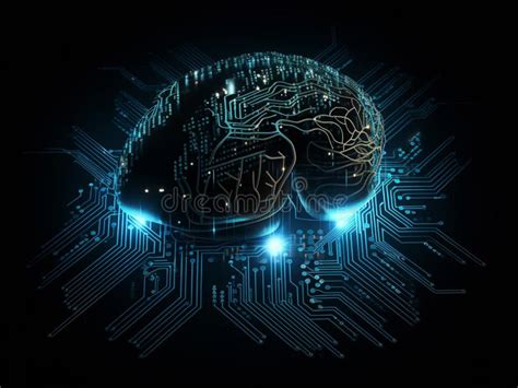 Human Brain Circuit Board Technology Background Artificial
