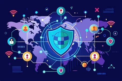 Global Cybersecurity Network Background With World Map And Data Connections Premium Ai