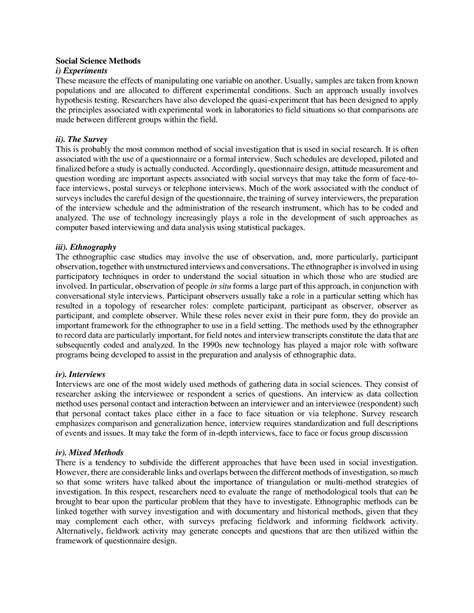 social science methods usually samples are taken from known