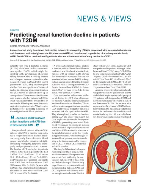 Pdf Diabetes Predicting Renal Function Decline In Patients With T2dm
