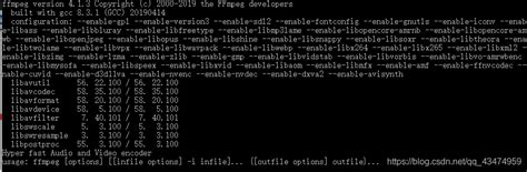 使用ffmpeg工具进行推流、拉流、截图、变速、转换，及常见问题处理at Least One Output File Must Be Specified Csdn博客