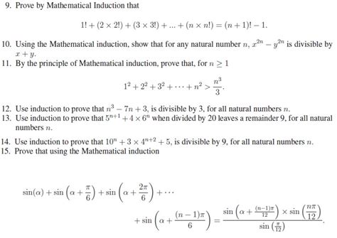 Mathematical Induction Definition Solved Example Problems Exercise