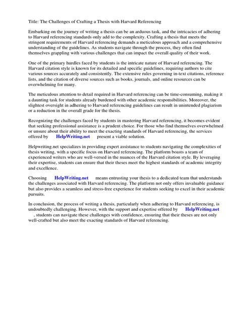 Harvard Referencing Thesis Pdf