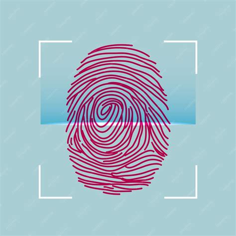 Premium Vector Biometric Technology Scanning Human Fingerprintsisolated On Blue Background