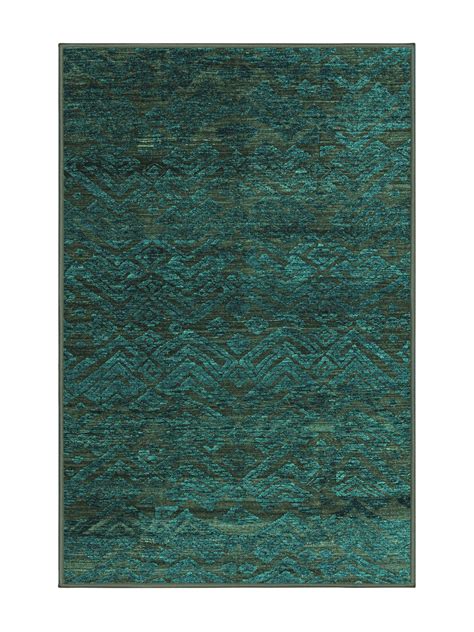 Foundry Select Abstract 4787 Turquoise Machine Washable Area Rugs