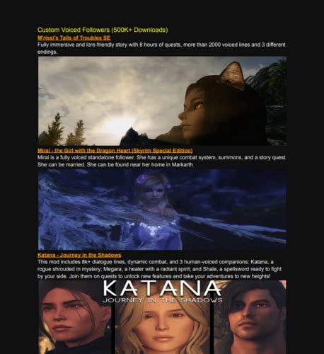 Skyrim Custom Voiced Followers Mod List Adult Mods Loverslab