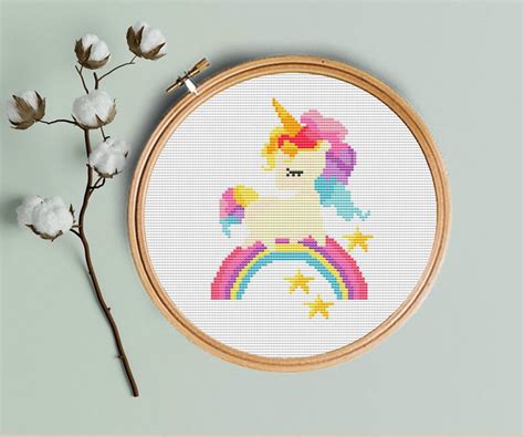 Unicorn Cross Stitch Cross Stitch Pattern Unicorn Cute Cross Stitch