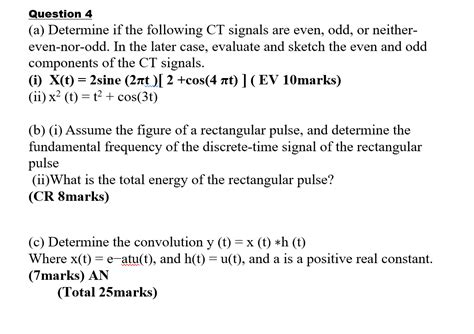 Solved Question A Determine If The Following CT Signals Chegg