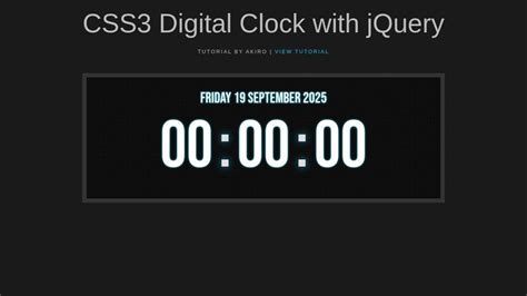 Css3 Digital Clock With Jquery