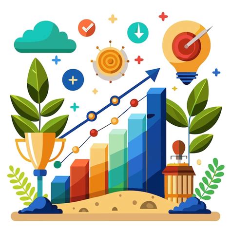 Colorful Illustration Of Growth Metrics And Innovation Concepts Premium Ai Generated Vector