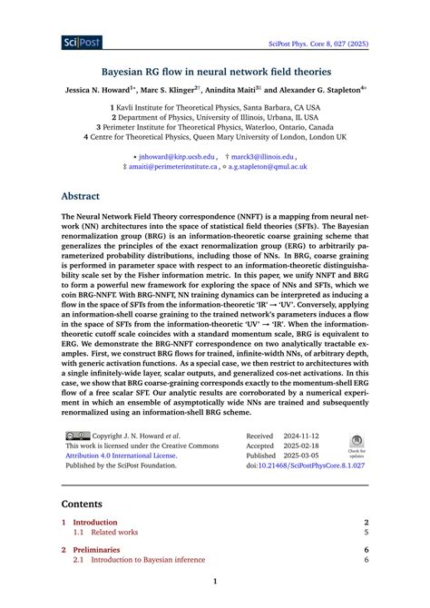 Pdf Bayesian Rg Flow In Neural Network Field Theories