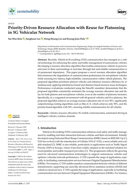 Pdf Priority Driven Resource Allocation With Reuse For Platooning In 5g Vehicular Network