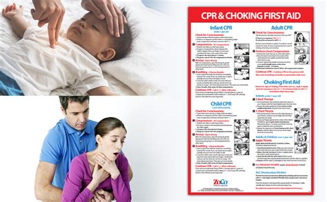 ZOCO – CPR and Choking Poster – Heimlich Maneuver & First Aid Instructions for Infant, Child ...