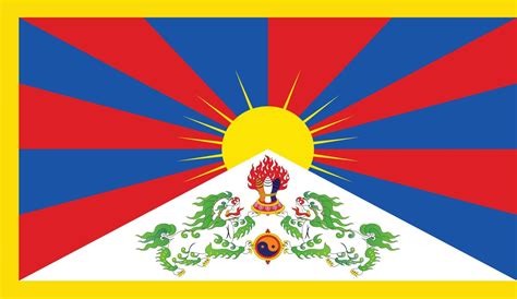 Vector Illustration Of Tibet Flag 10559539 Vector Art At Vecteezy