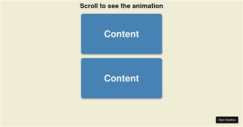 Scroll Animation Content Codesandbox