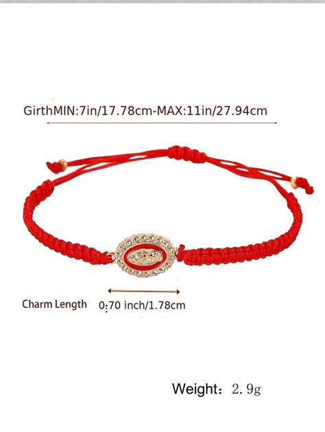 4pcsset Matching Couple Bracelet Red Braided Pink String Evil Eye
