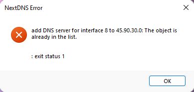 Add DNS Server For Interface Bug Reports NextDNS Help Center