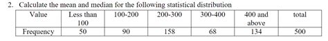 Solved Calculate The Mean And Median For The Following Chegg Com