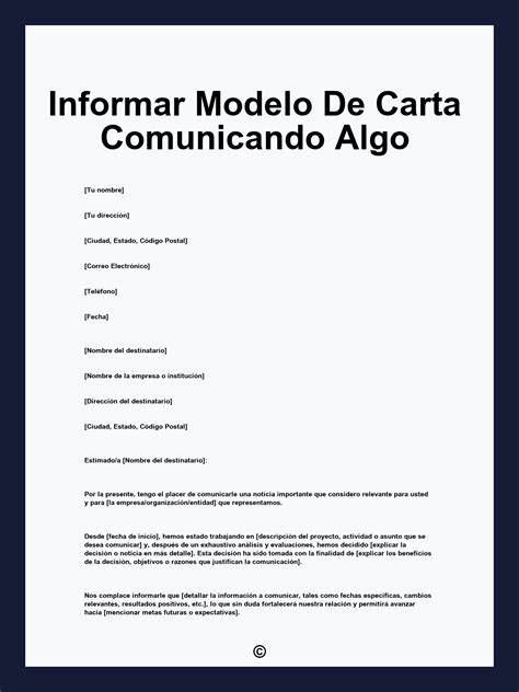 Informar Modelo De Carta Comunicando Algo
