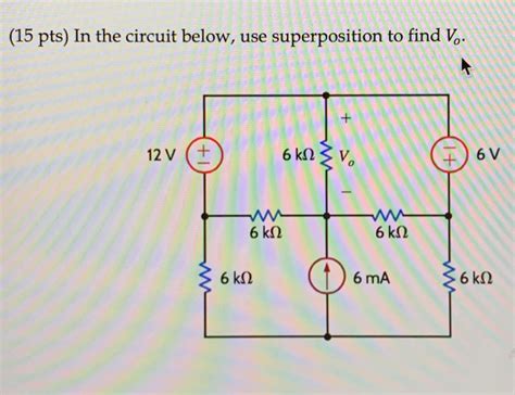 Solved Find V Using Superposition Answer Should Be Around Chegg