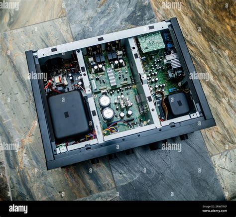 Open Metallic Lid On A New Hi Fi Class D Amplifier Unveils A Complex
