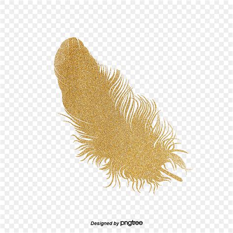 كرتون الريش الذهبي رسوم متحركة كرتون مرسومة باليد ذهبي Png وملف Psd