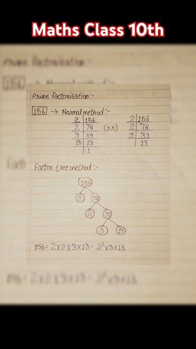Prime Factorisation Normal And Factor Tree Method Real Numbers Shorts Ytshorts Ytshortsindia