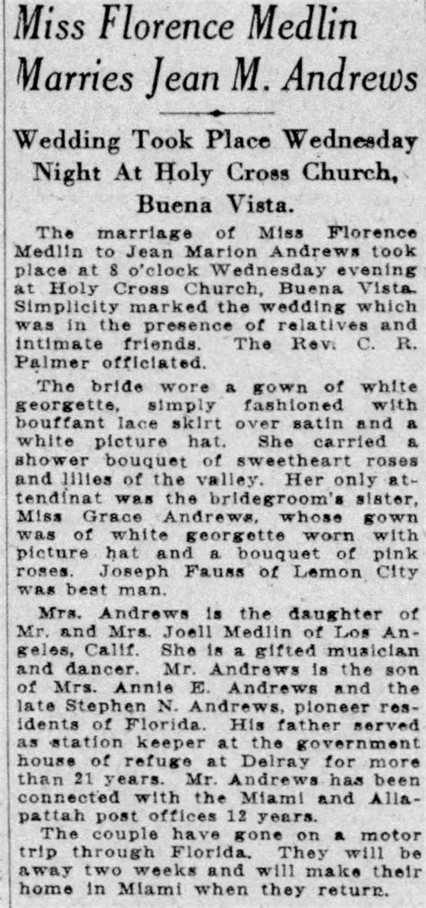 Marriage Of Medlin Andrews ™