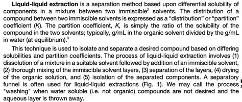 SOLVED Liquid Liquid Extraction Is A Separation Method Based Upon Differential Solubility Of