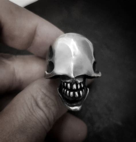Faceless Skull Ring 925 Silver Eyeless Skull Ring Mens Skull Etsy