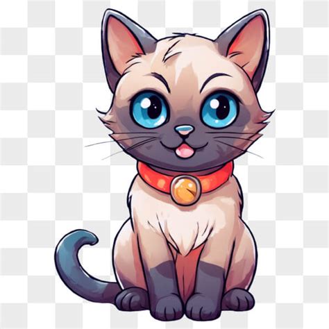 Télécharger Chaton Cartoon Kawaii Aux Yeux Bleus Kawaii En Ligne
