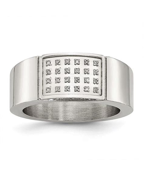 Chisel Stainless Steel Polished Cubic Zirconia Band Ring Macys