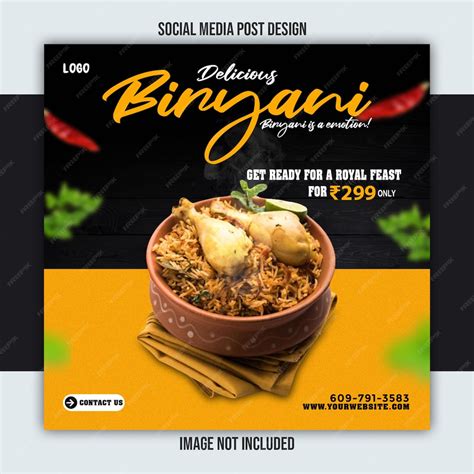 Premium Psd Biryani Poster Design 002