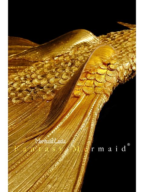 Fantasy Luxurious Haute Couture Royal Gold Silicone Mermaid Merman Tai
