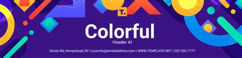 Free Colorful Header Ai Template To Edit Online