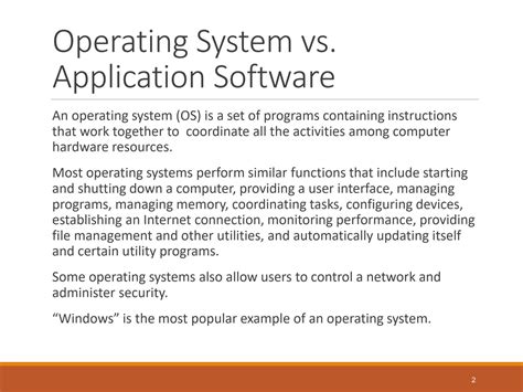 SOLUTION Operating System Vs Application Software Simply Explained Studypool