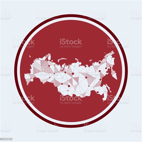 러시아 아이콘입니다 국가의 트렌디 한 기술 로고 기하학적 메쉬 라운드 디자인 기술 인터넷 네트워크 통신 개념 벡터 그림입니다 0