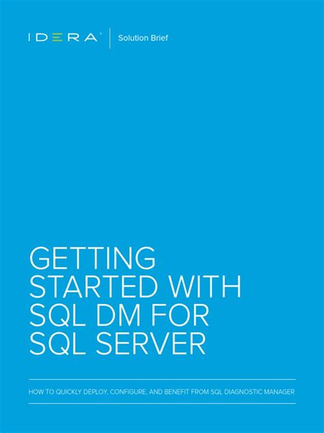 Idera Solution Brief Getting Started Guide For Sql Diagnostic Manager